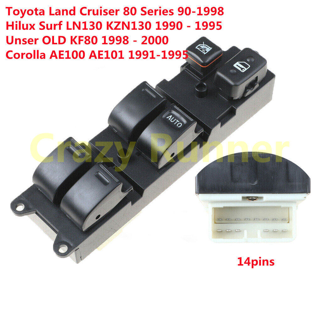 14Pin Front Right Electric Power Main Window Switch for Toyota Land ...