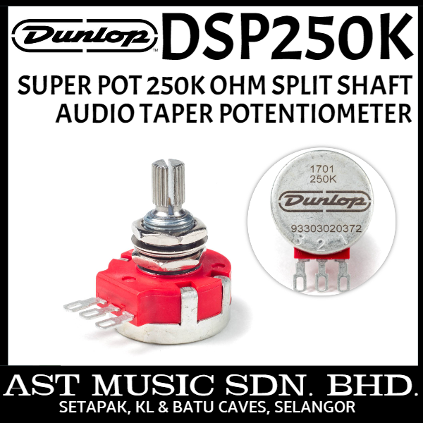 JIM DUNLOP DSP250K SUPER POT 250K OHM SPLIT SHAFT AUDIO TAPER ...