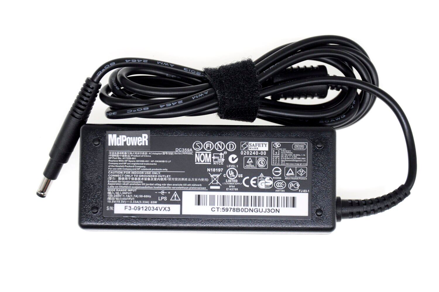 Original PPP009C PPP009D 19.5V 3.33A 65W laptop AC power adapter ...