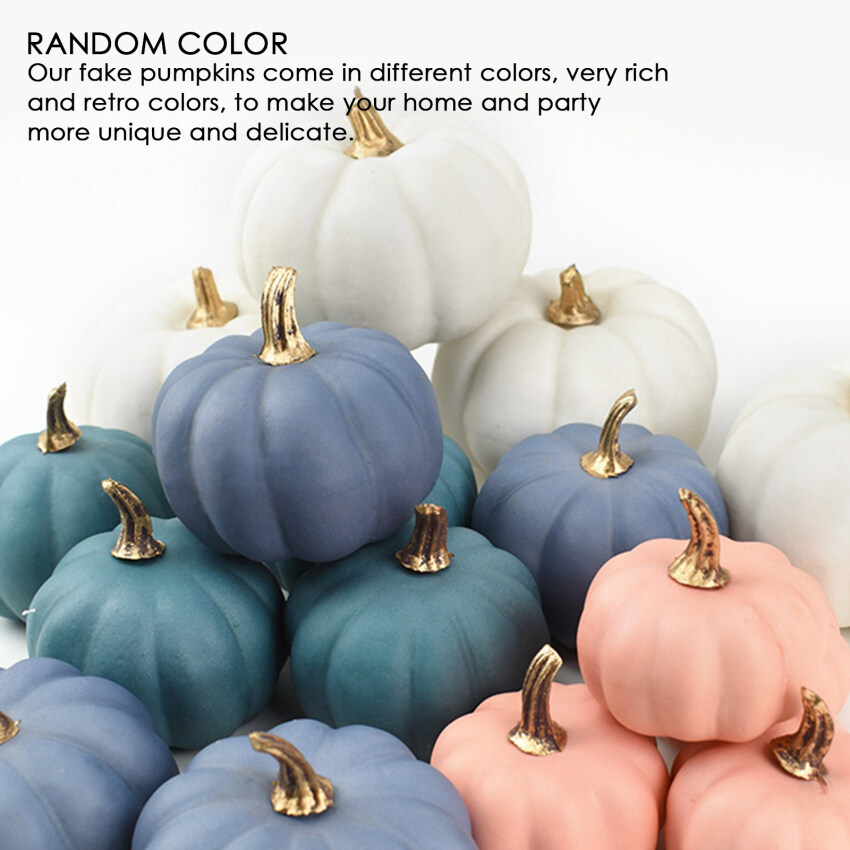 16 Pieces Of Artificial Autumn Pumpkins In Bulk, Pumpkin Harvest ...