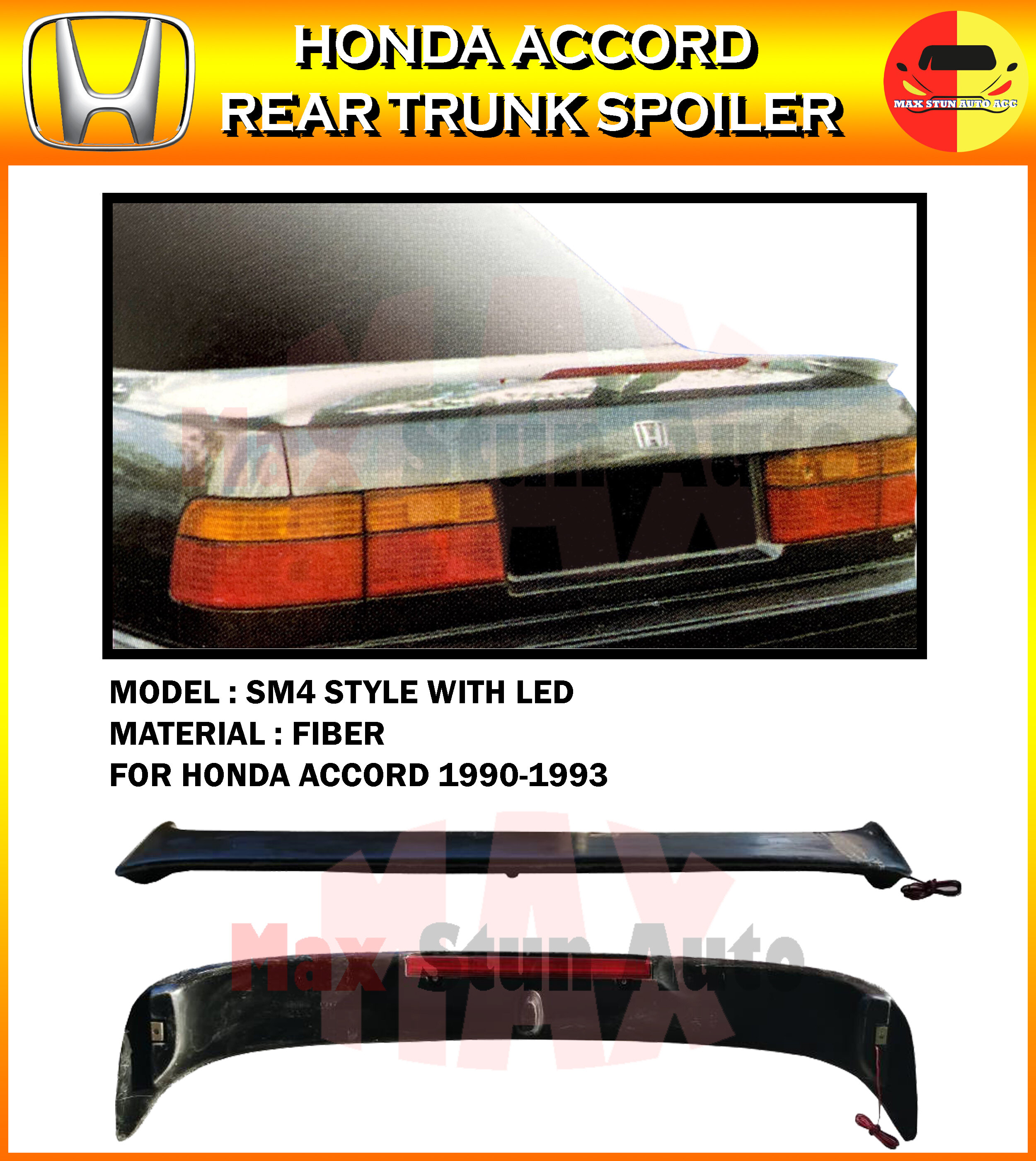 HONDA ACCORD REAR TRUNK SPOILER DUCKTAIL ACCORD REAR ROOF SPOILER MG ...
