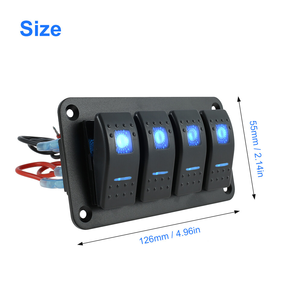 Marine Circuit Breakers รถ Marine เรือ4 Gang Led Waterproof Rocker ...