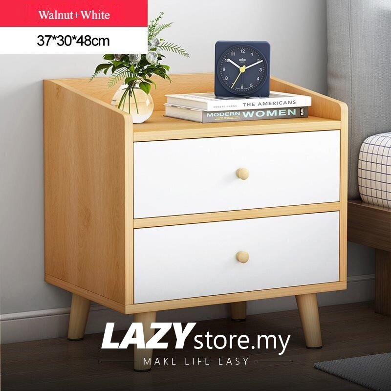 LAZYstore Multifunction Bedside Table Shelf Simple Modern Style With ...