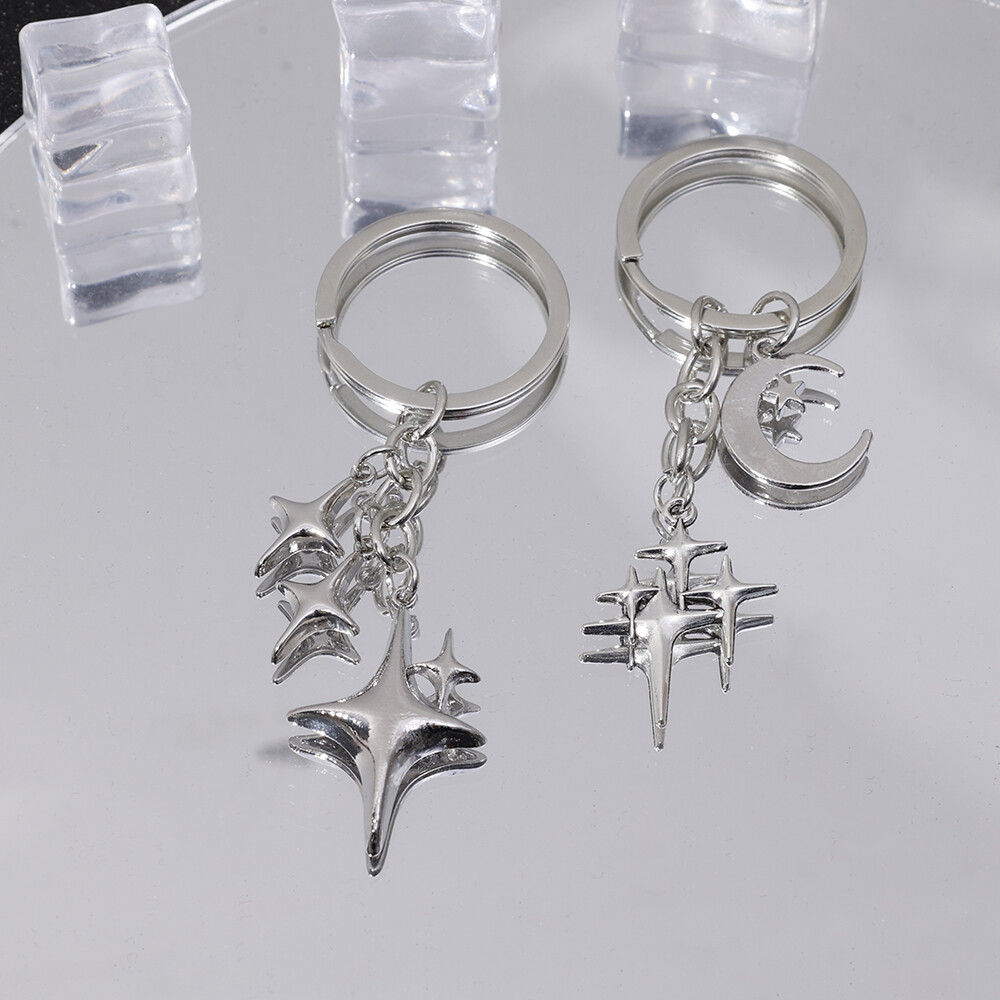 ILOVEDIY Y2k Key Chain Star Moon Metal Key Ring Bag Metal Decorative ...