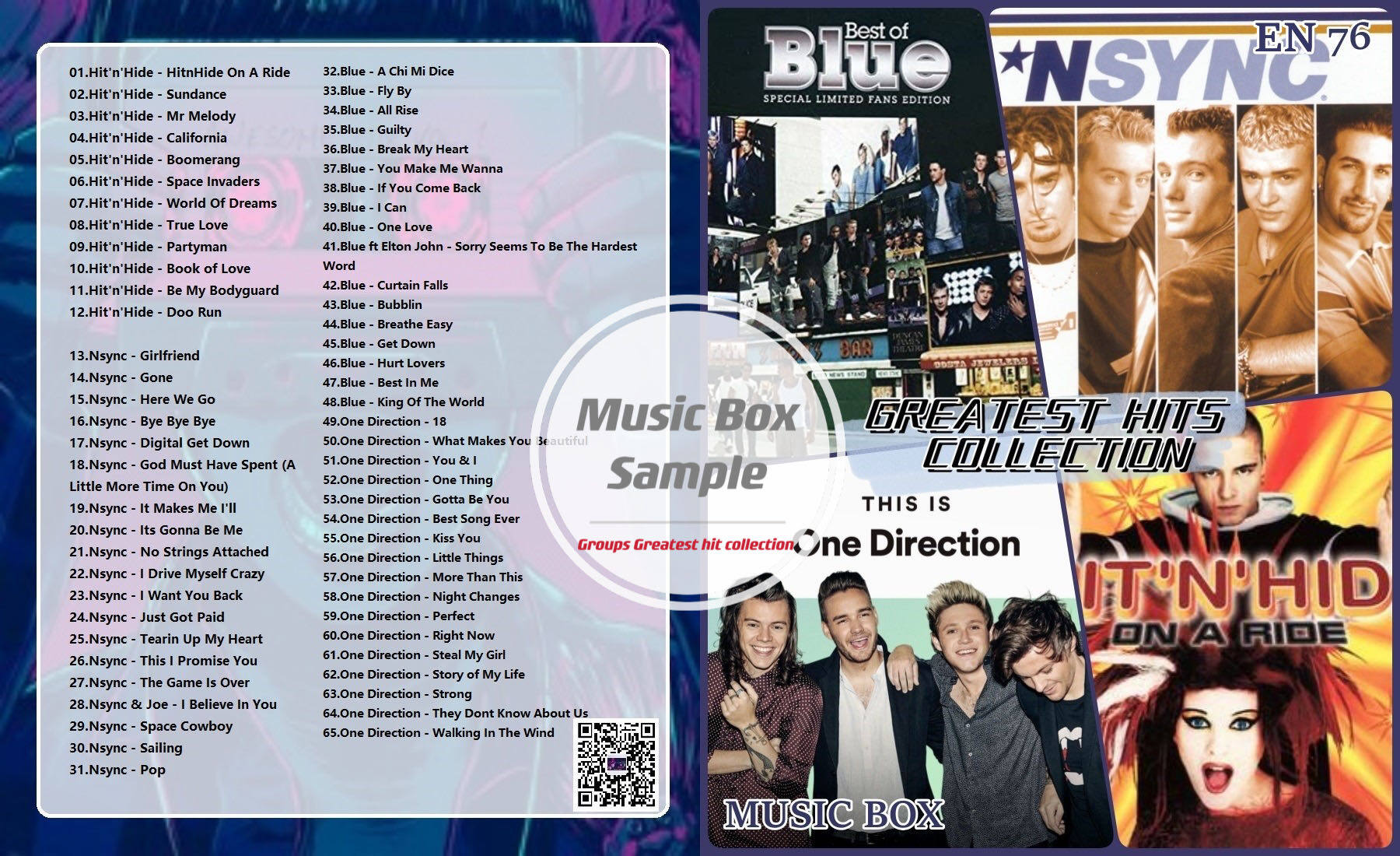 USB PENDRIVE ENGLISH SONGS EN76 Greatest hits collection (Blue/Nsync ...