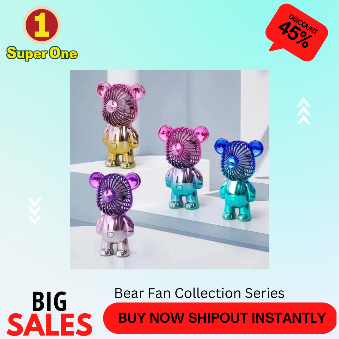 Bearbrick Cartoon Colorful Violent Bear Small Fan. PM Us for more ...