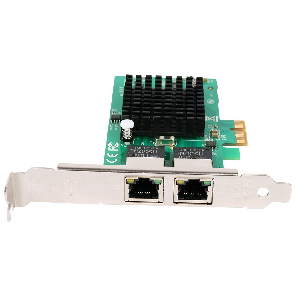 Gigabit Ethernet Pci-E Network Controller Card 10/100/1000Mbps, Rj45 X2 Dual 2 Port Pcie Server ...