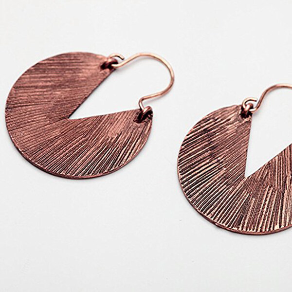 Simple Geometric Drop Earrings Retro Round Dangles Hoops Women Unique ...