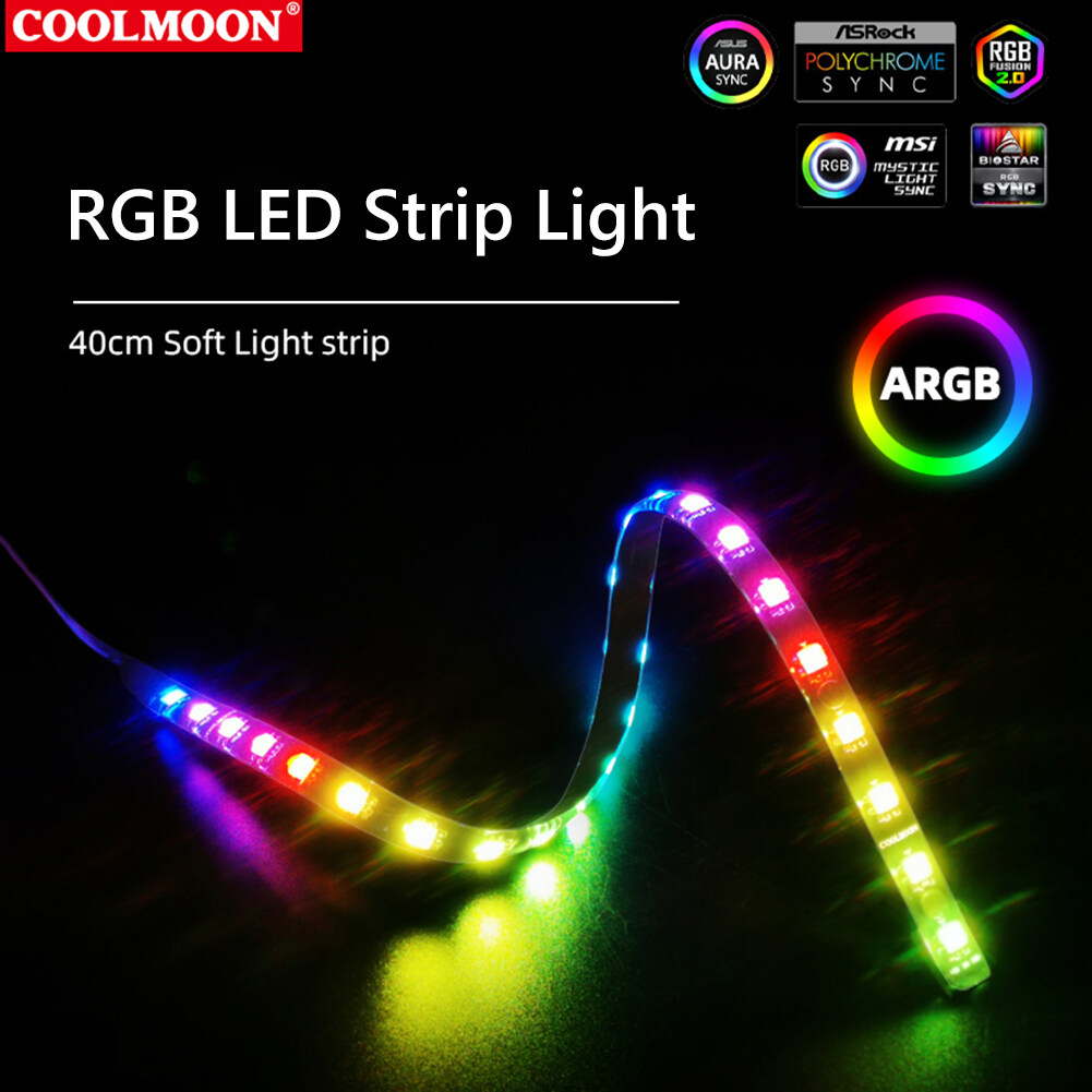 ARGB เคส PC ไฟ LED บาร์ SATA 3PIN คอมพิวเตอร์โคมไฟ RGB สำหรับงานแต่งงาน ...