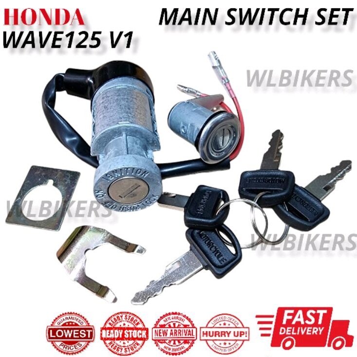 HONDA WAVE125 W125 V1 MAIN SWITCH COMPLETE SET FULL SET KUNCI KEY SET ...