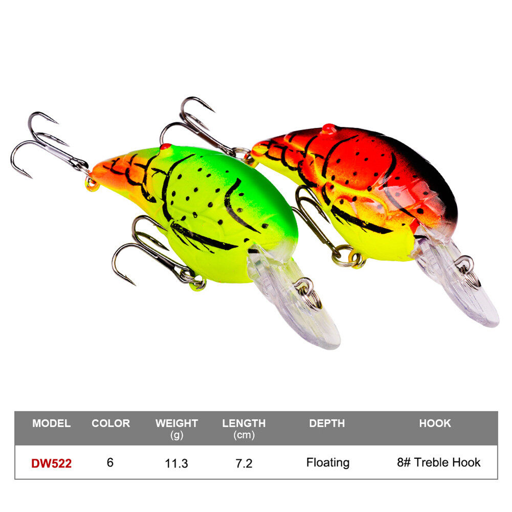 Redcolourful Crank Fishing Lure Artificial Hard Baits 7.2cm/11.3g Fishing Tackle Good Treble ...