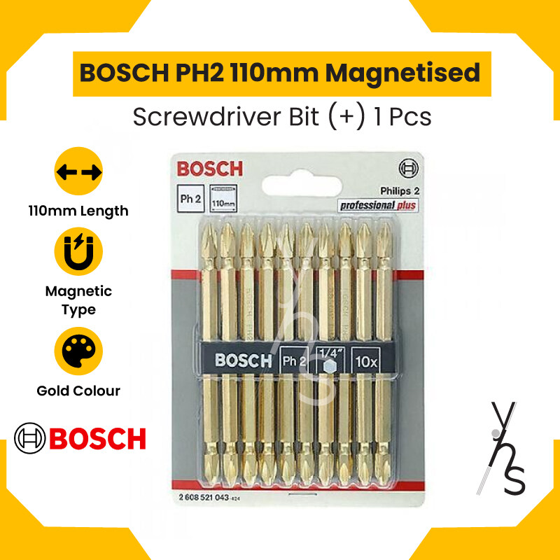 Magnetic Bosch Screw Bits PH2x65mm/PH2x110mm. Bosch Screw Bit. Pemegang ...