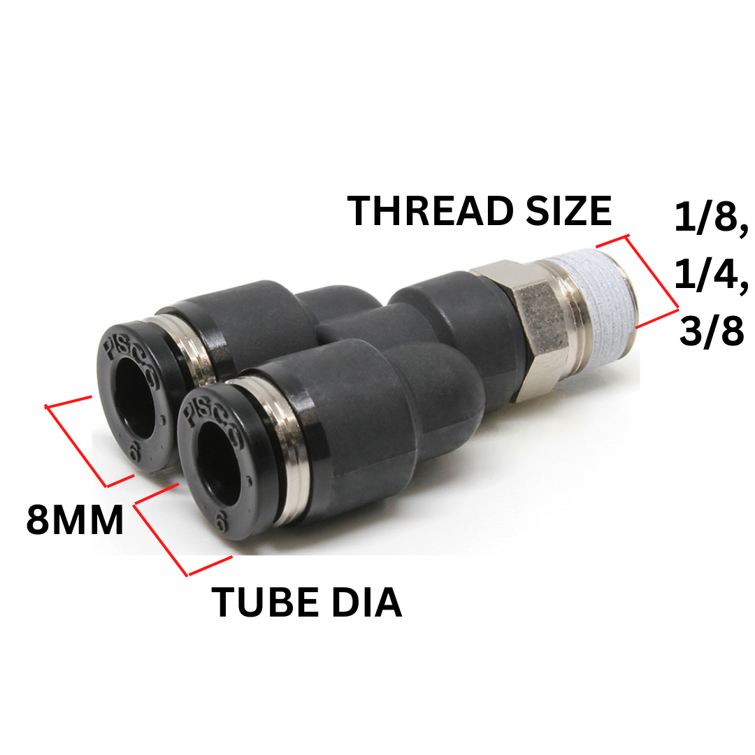 Pneumatic Fitting Pisco Branch Y PX 4mm 6mm 8mm 10mm 12mm 16mm Thread ...