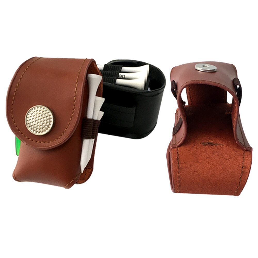 hot Cowhide Leather Golf s and Tees Holder Divot Tool Pouch Bag Storage ...