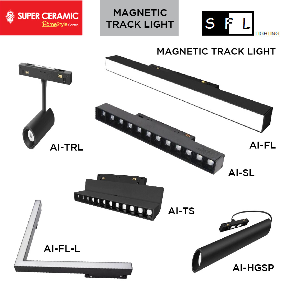 SFL Magnetic Track Light ( Lampu Magnetic / 磁吸轨道灯 ) Ceiling Lighting ...