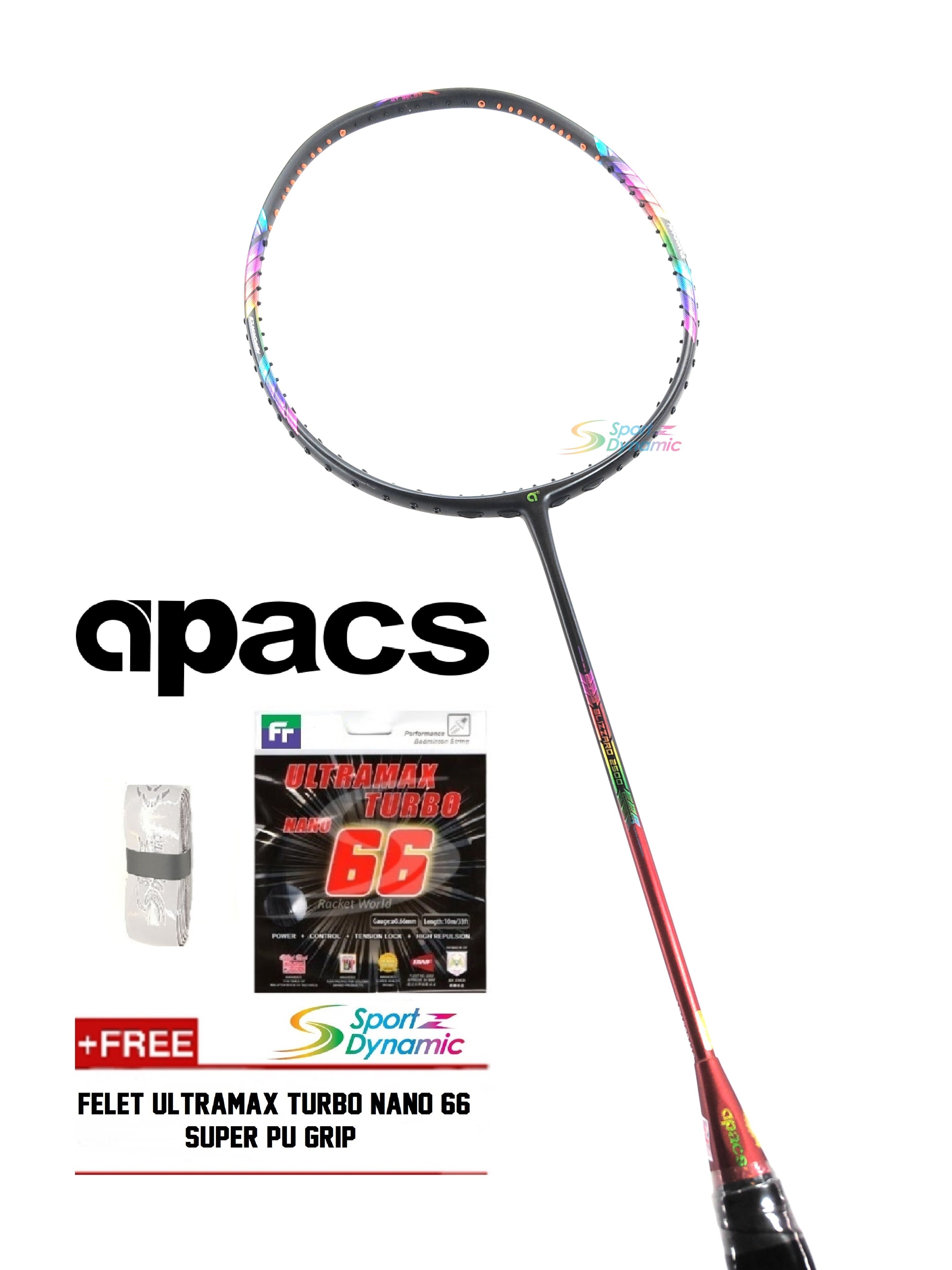 APACS BLIZZARD 2500 BADMINTON RACKET (FREE ORIGINAL FELET ULTRAMAX ...