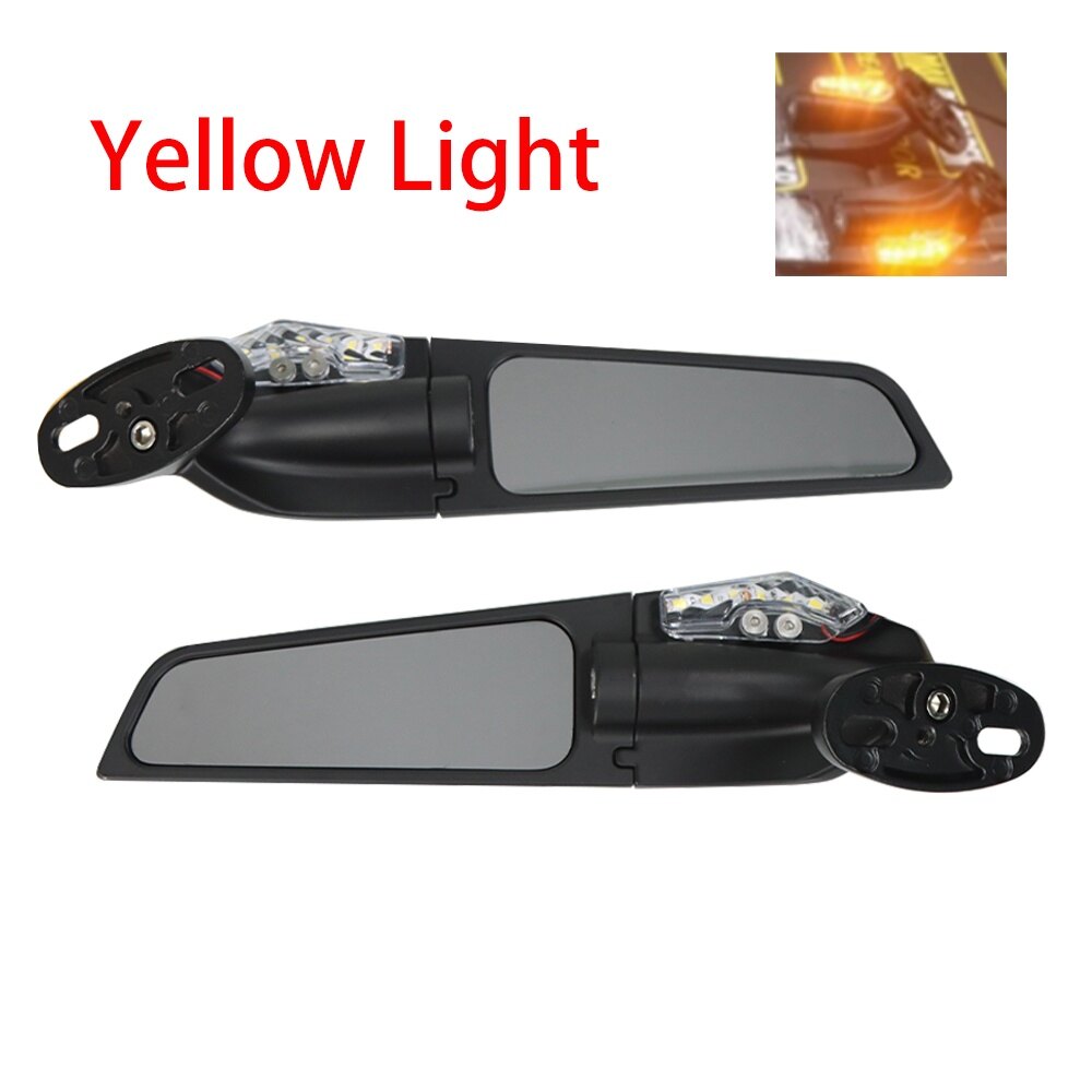 Modified Motorcycle Mirrors with LED light Adjustable Revolving Side ...
