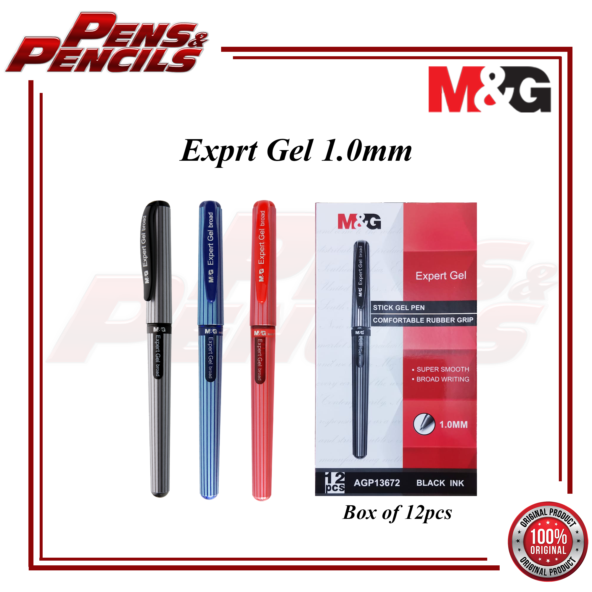 M&G Expert Gel Pen Signature Pen 0.7mm 1.0mm Gel Ink Pen AGP13671 ...