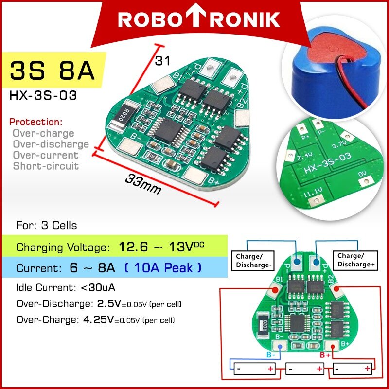 BMS (Battery Management System) Li-ion Lithium Polymer LiPo Protection ...