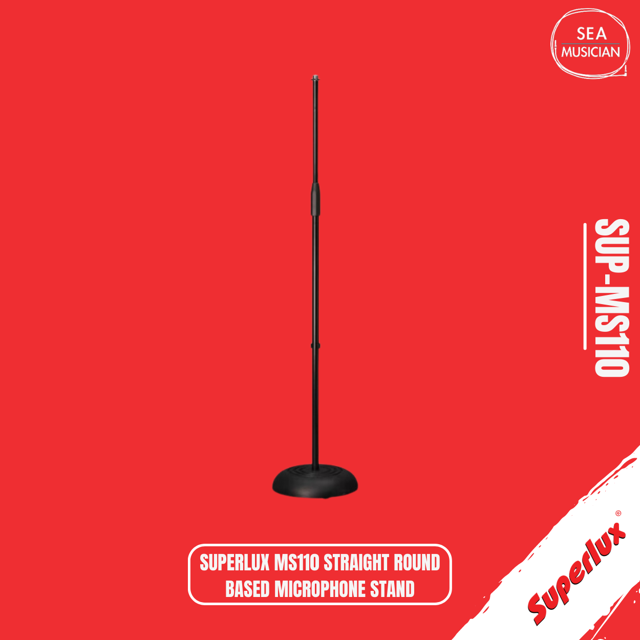 SUPERLUX MS110 STRAIGHT ROUND BASED MICROPHONE STAND 87-158cm (H) | Lazada