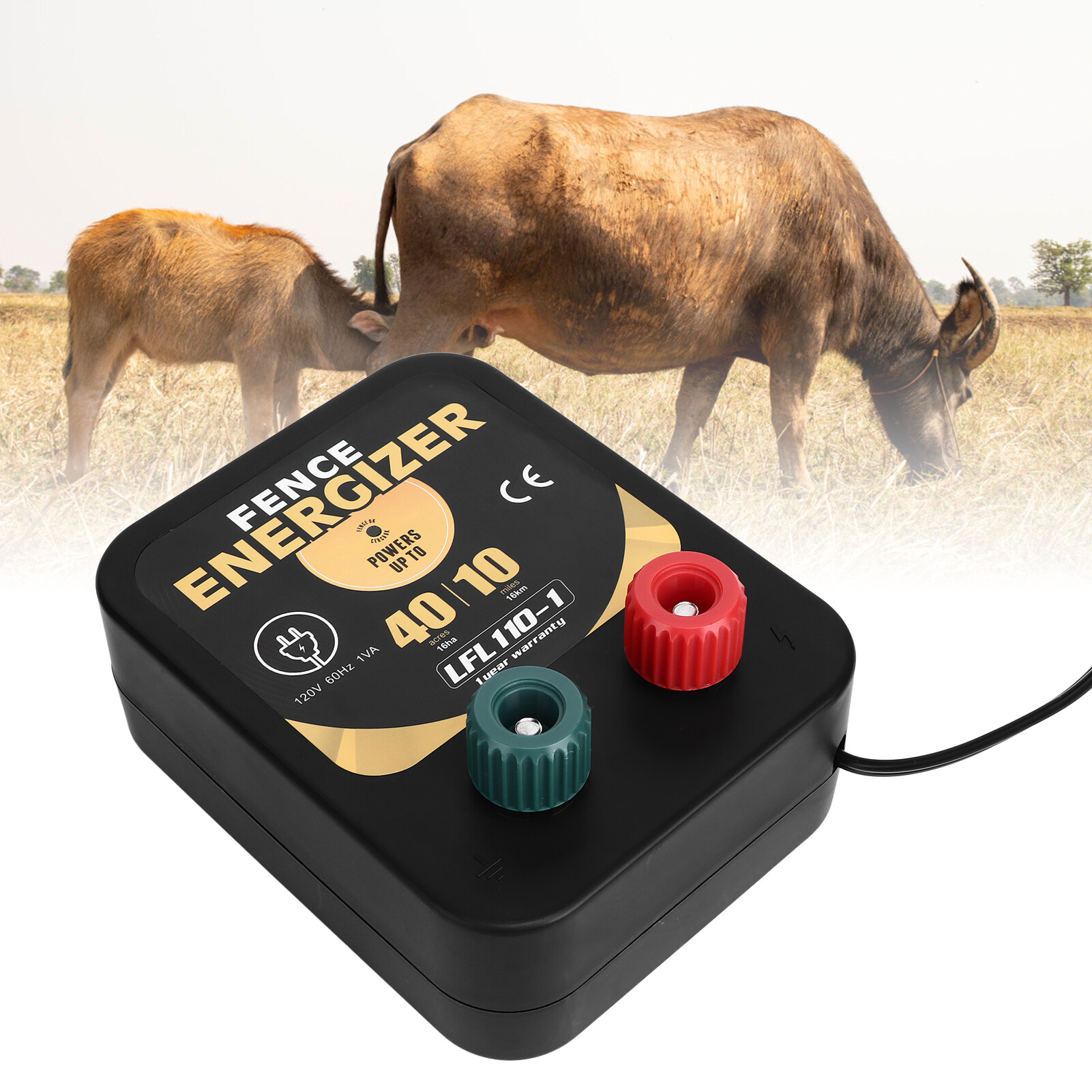 Electric Fence Energizer, Harmless Animal Electric Fence Dual Function ...