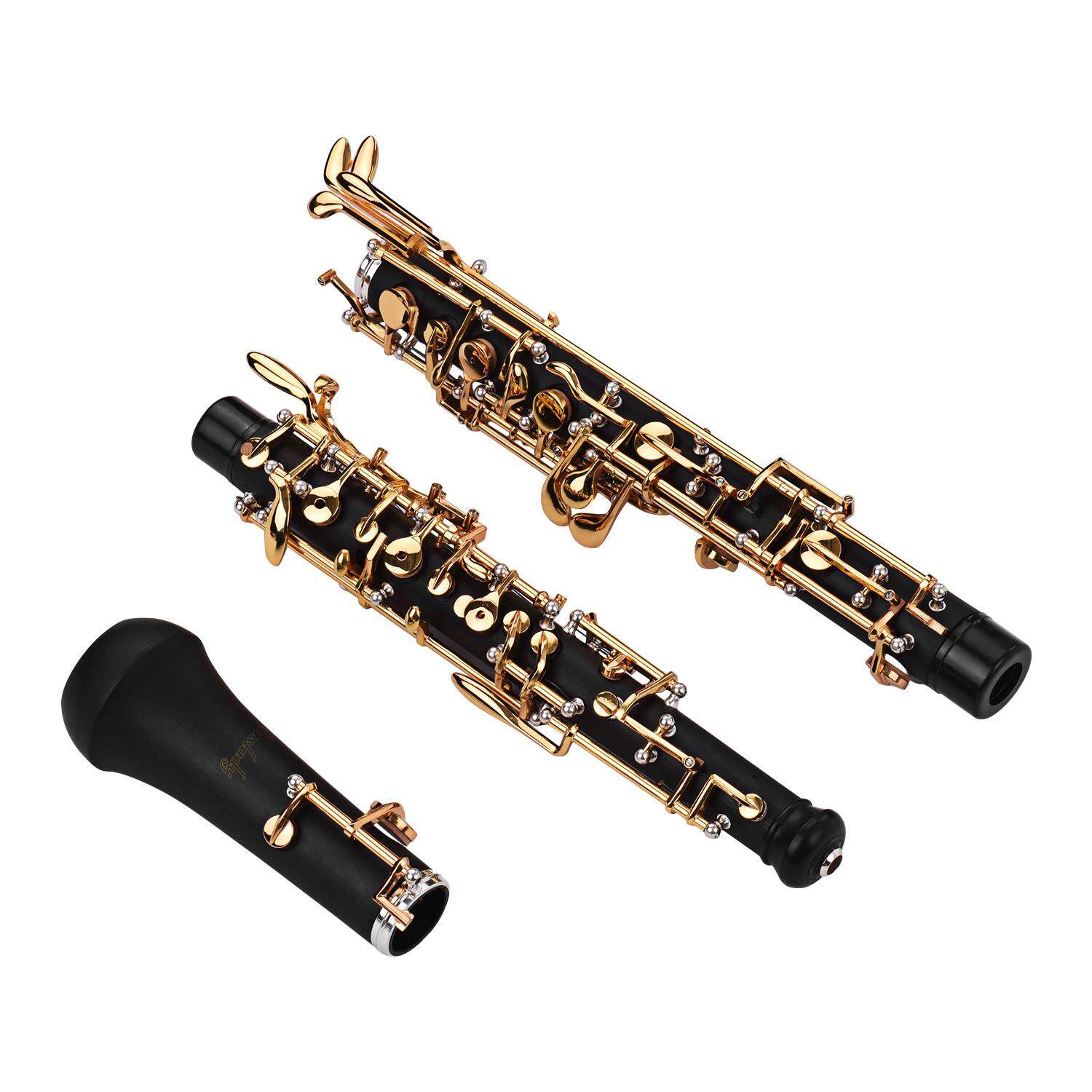Muslady Professional Oboe C Key Semi-automatic Style Pure Gold Plated Keys Woodwind Instrument ...