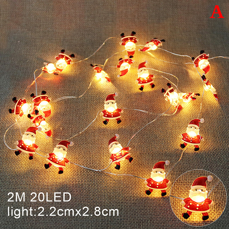 LEI 2M Santa Claus Snowflake Tree LED Garland Light String Xmas for ...