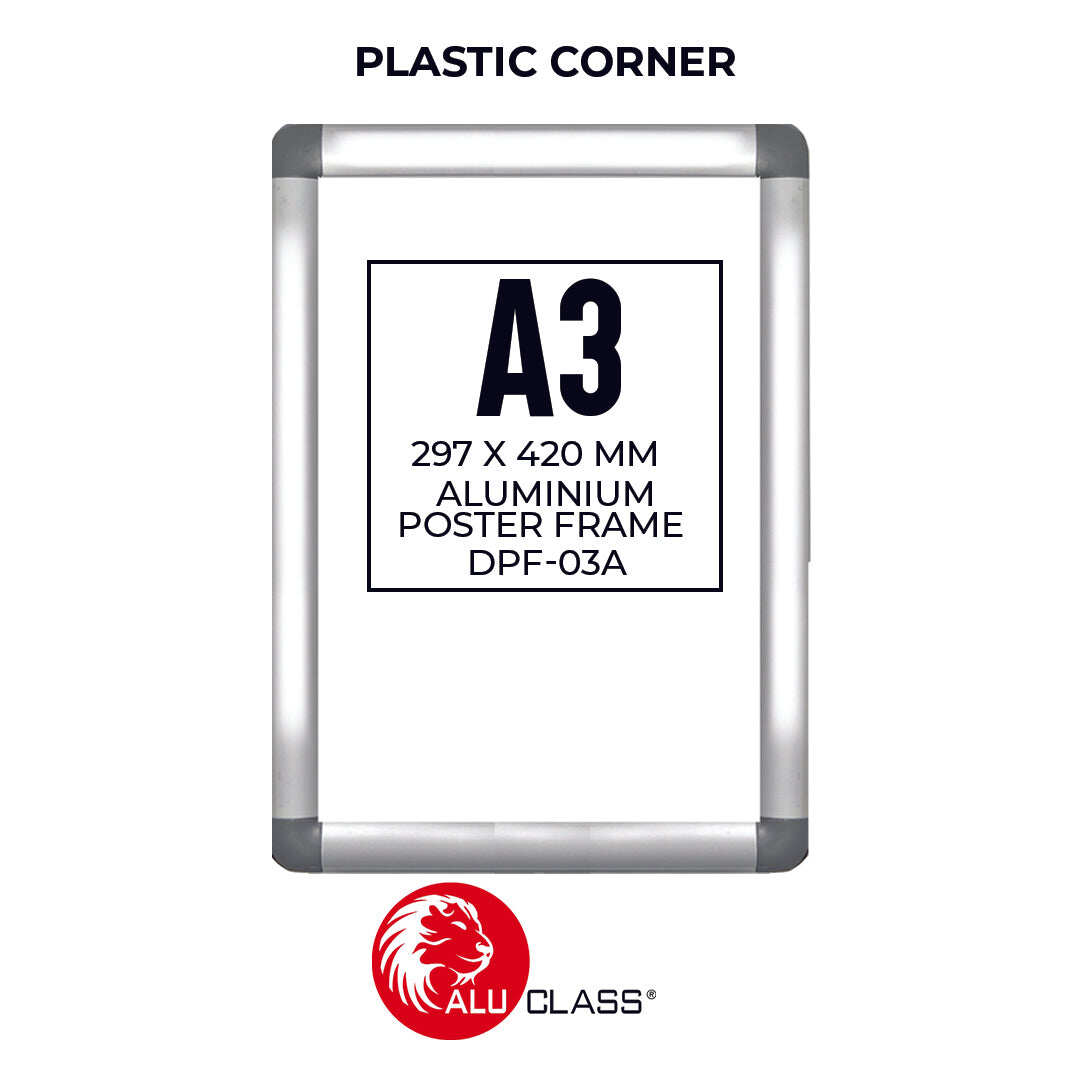 ALUMINIUM A3 PLASTIC CORNER SNAP POSTER FRAME PF-DPF-03A ALUCLASS | Lazada