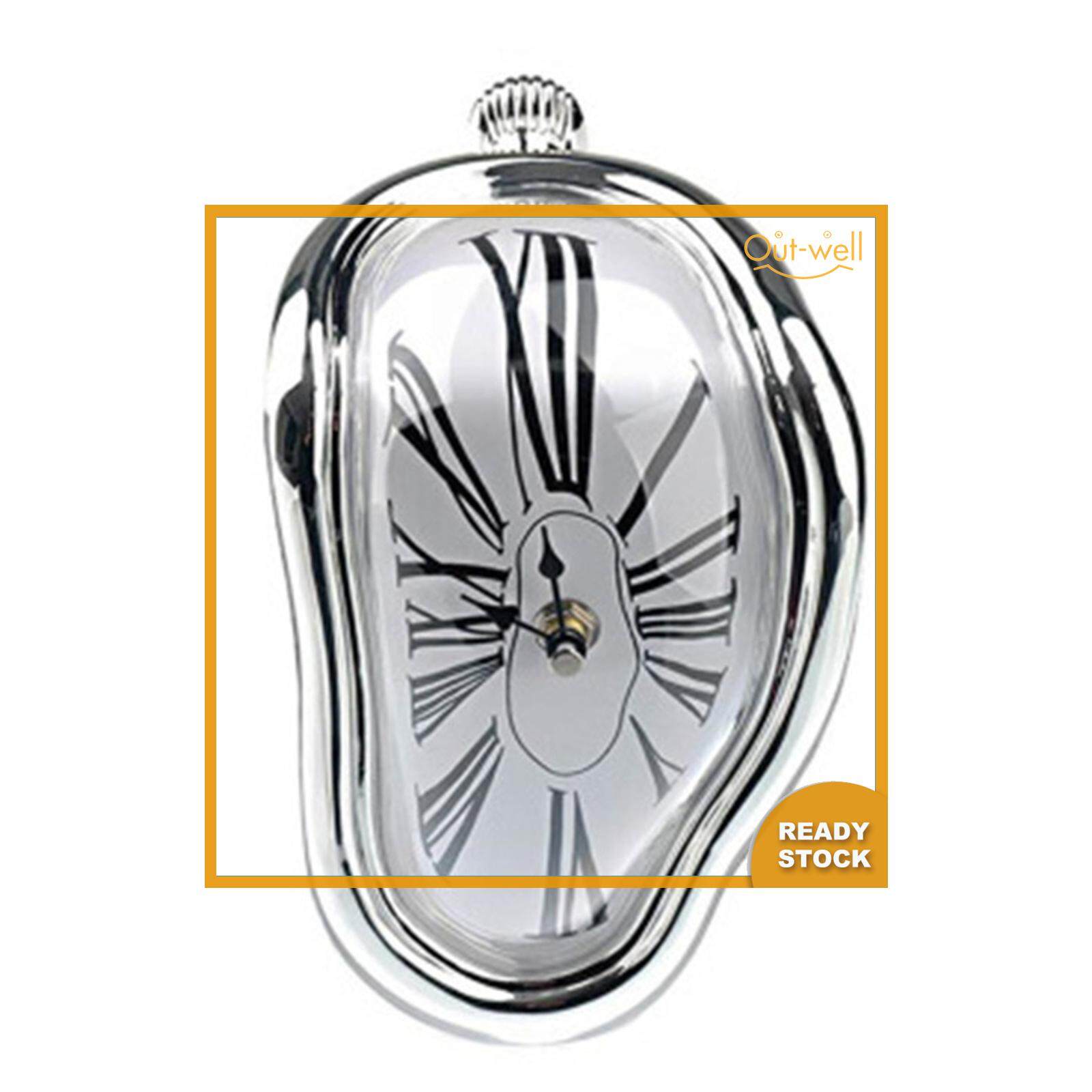 Melting Clock Modern Surrealistic Shelf Decor Distorted Wall Clock Art ...