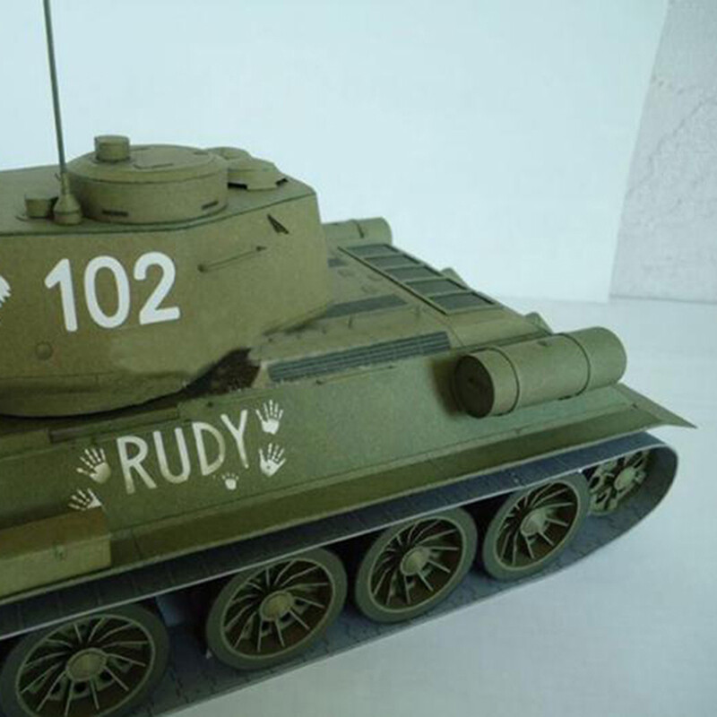 27*12cm Soviet Union T-34 Medium Tank DIY 3D Paper Card Model Toys ...
