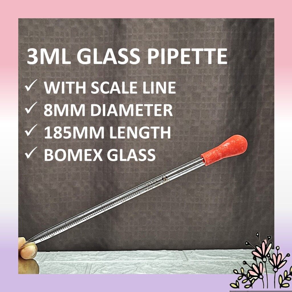 3ML Glass Pipette Dropper with Volume Reading | Scale Line Pippete ...