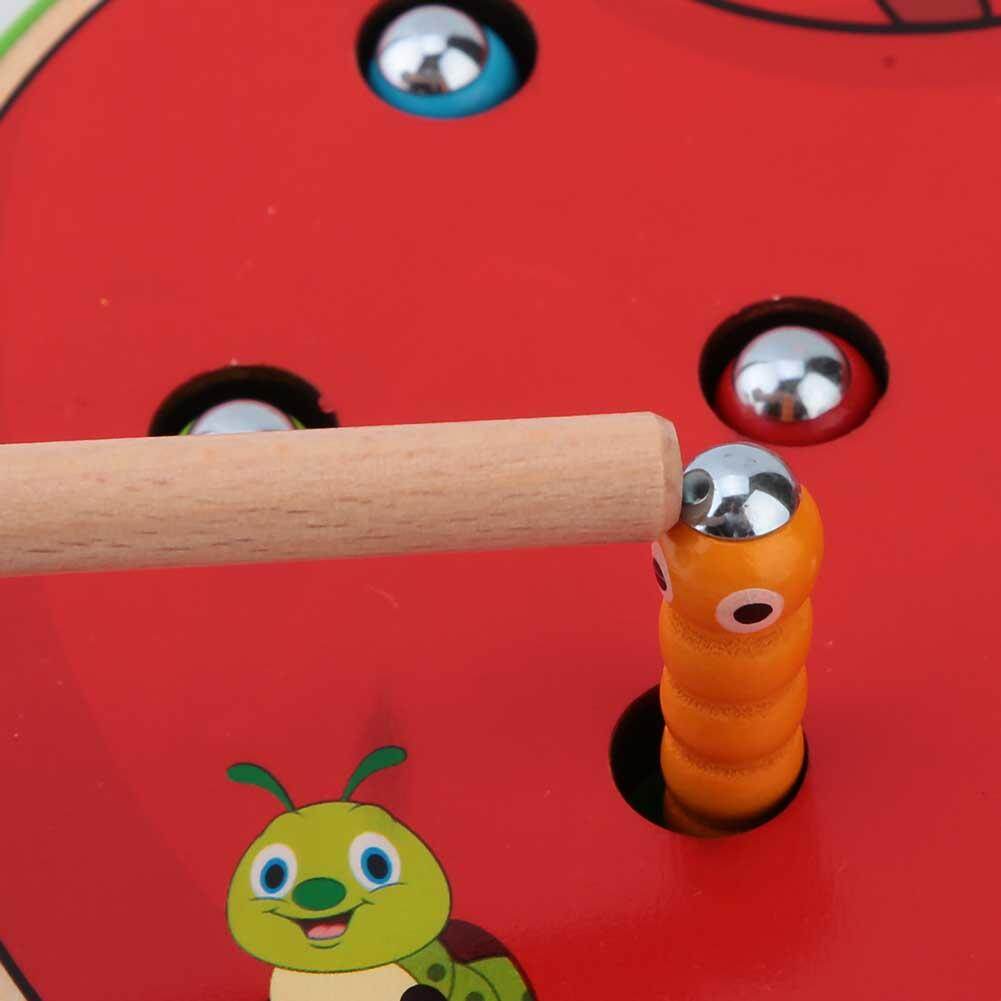 Capture Worm Magnetic Wooden Toy Kid Educational Intelligence ...