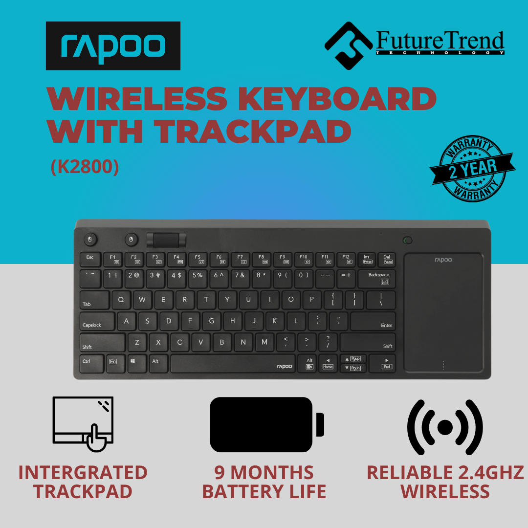 Rapoo K2800 Wireless Keyboard with Trackpad | Lazada