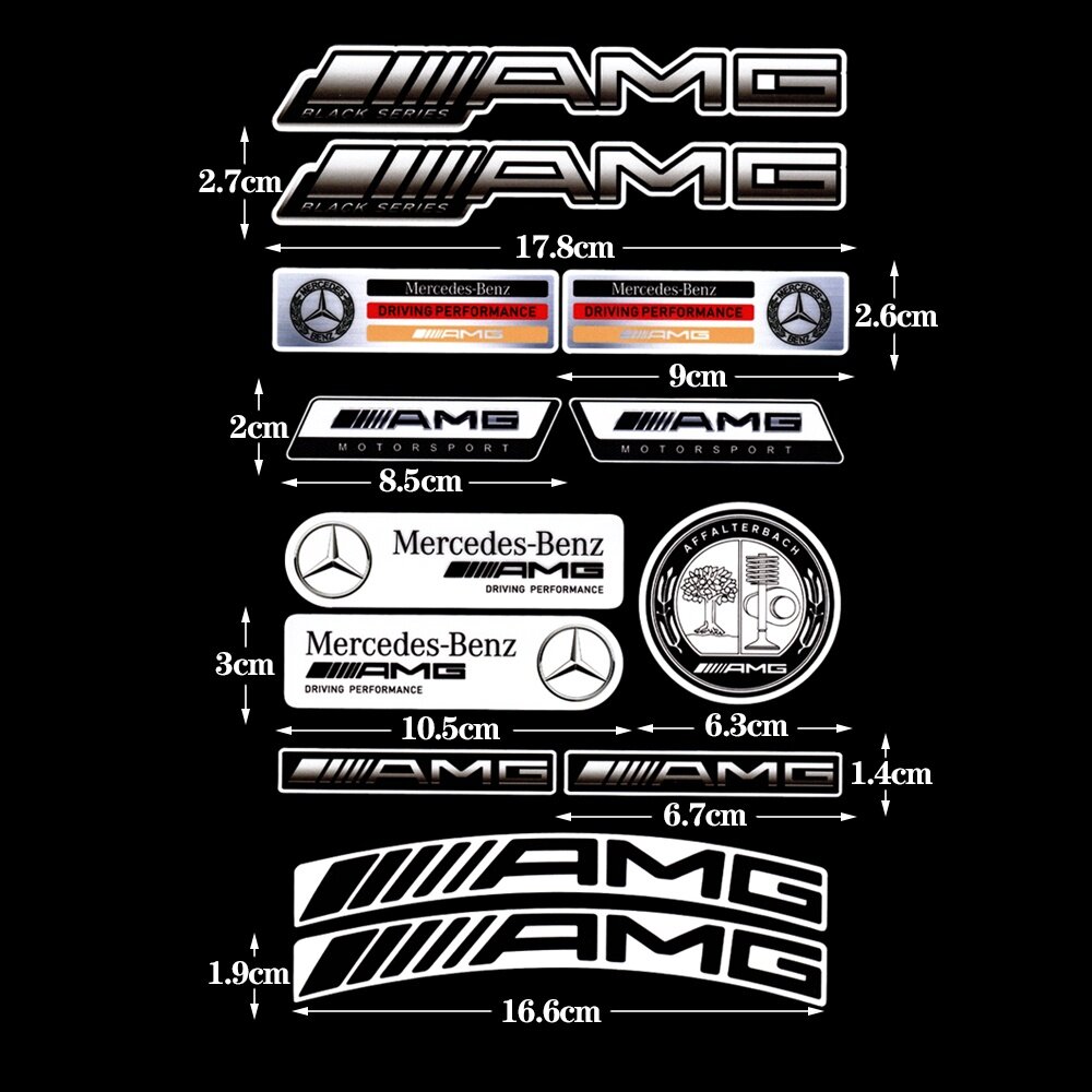 CarDIY Reflective AMG Logo Car Sticker Mercedes AMG Decal Emblem Badge ...