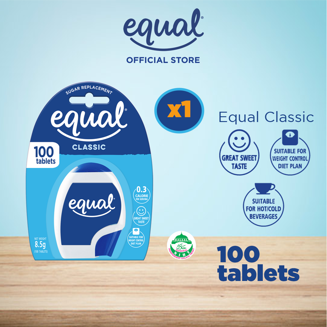 EQUAL CLASSIC 100 tablets, 0 Calorie Sweetener Tablets, Sugar ...