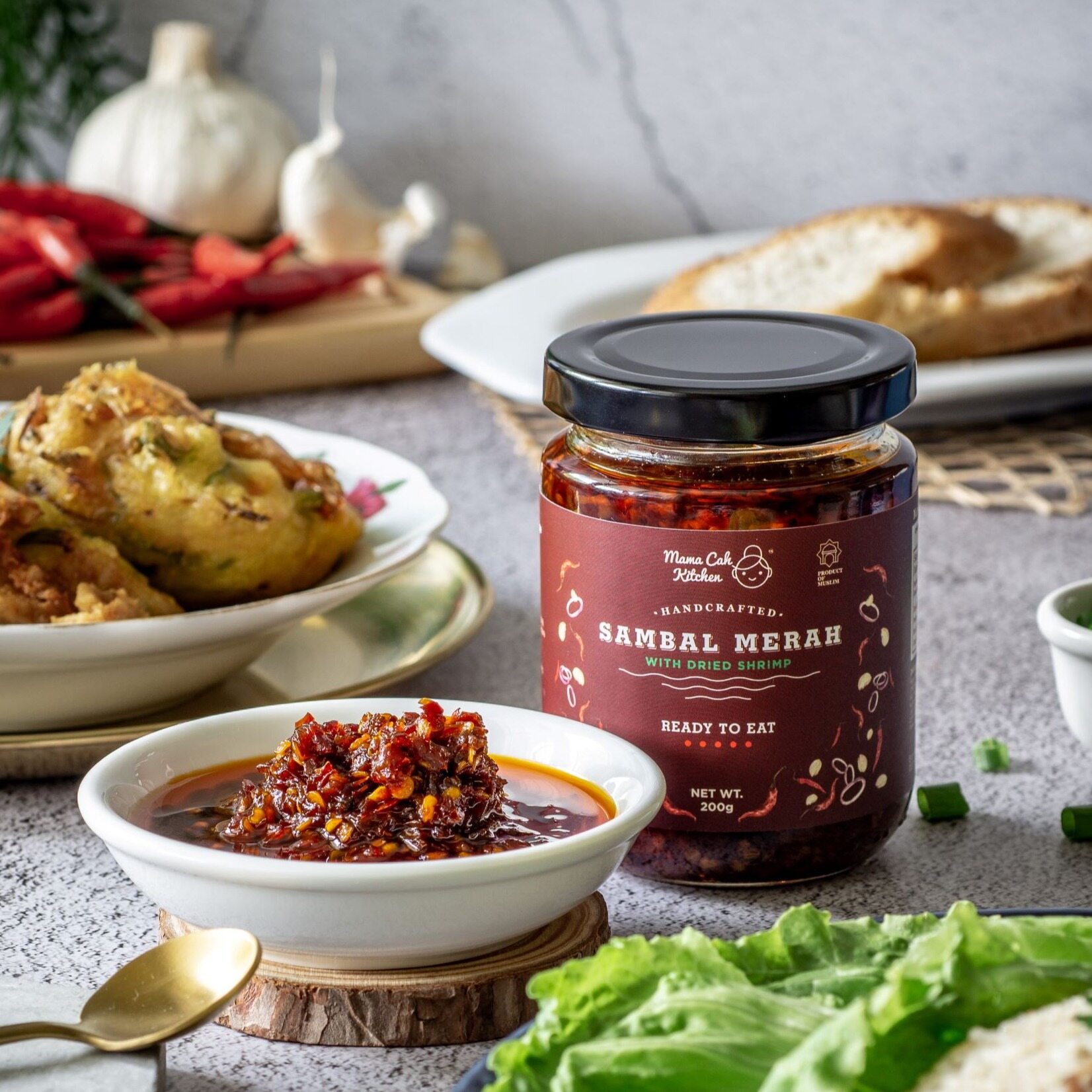 Mama Cah Kitchen Sambal Merah Sambal Lada 200G -Sambal Udang Kering ...