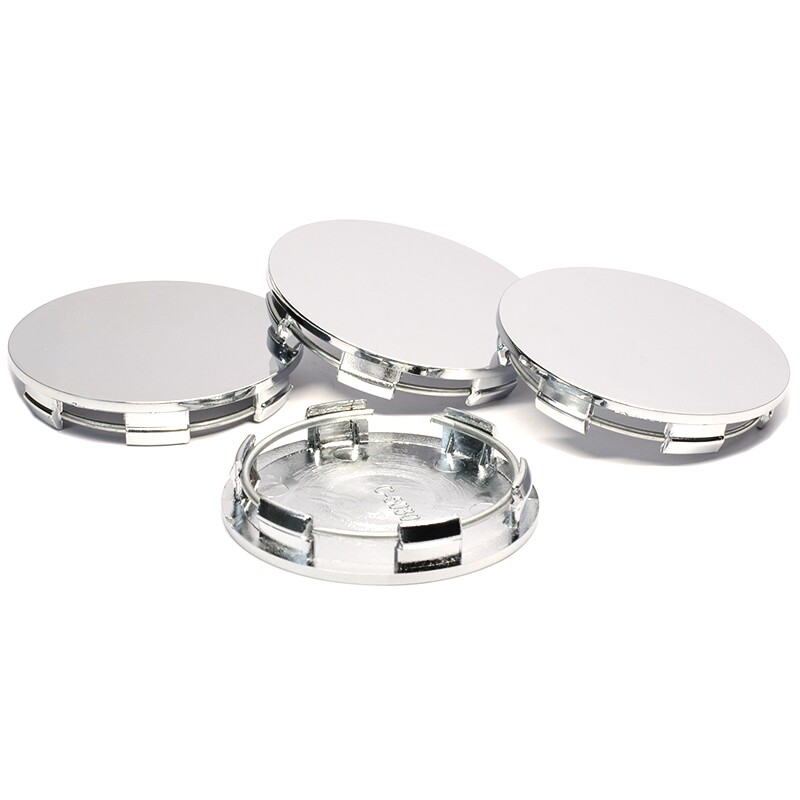 New upgrade 4pcs/lot 60MM Silver Chrome Plastic Flat Surface Car Wheel ...