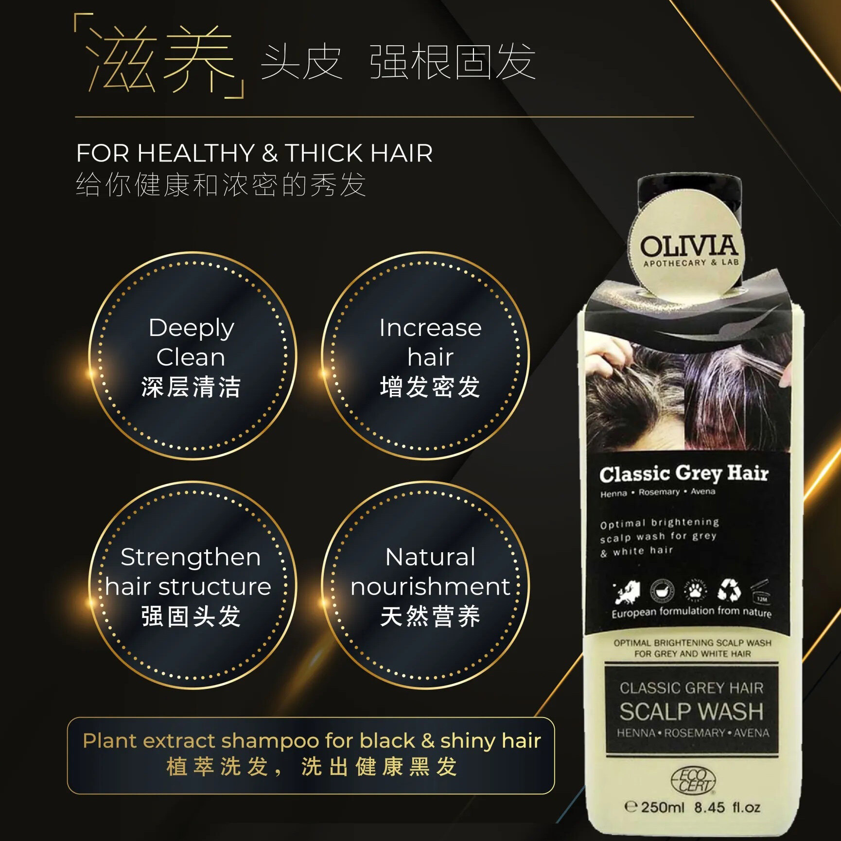 Alpro Pharmacy Olivia Classic Grey / White Hair Scalp Wash Black Hair ...