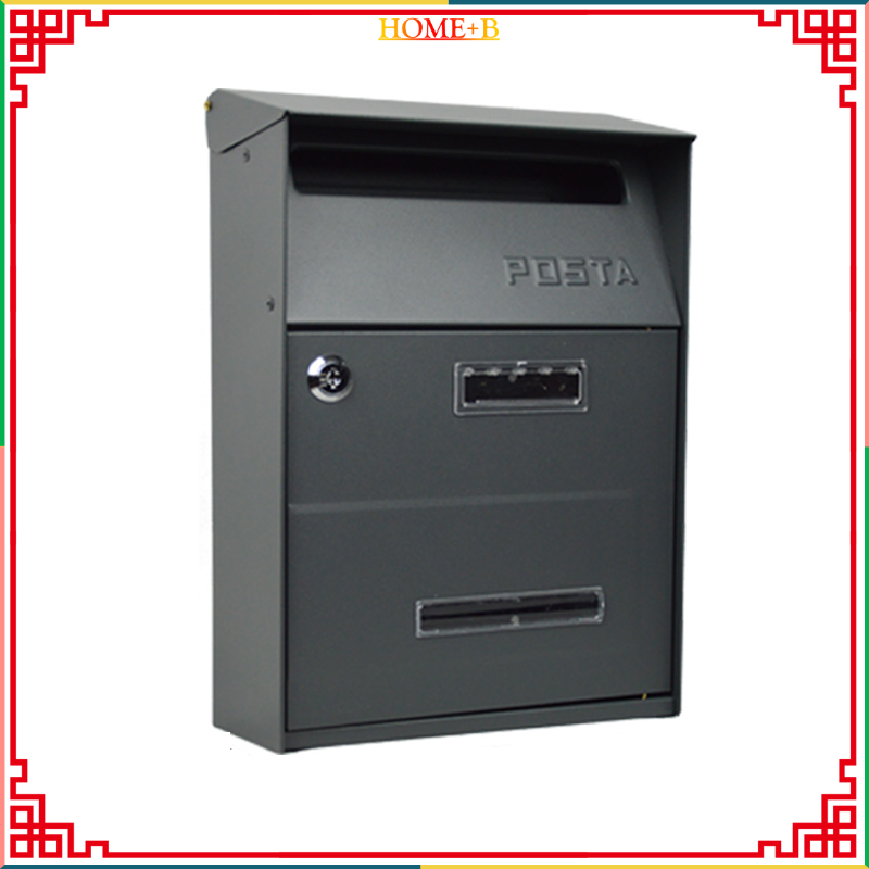 HOME+ Coated Letter Box Steel Mailbox Outdoor Mailbox Peti Surat Metal ...