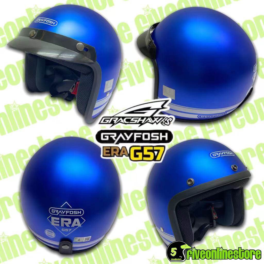 Gracshaw Grayfosh ERA G57 Helmet Premium SIRIM Removeable Padding Retro ...
