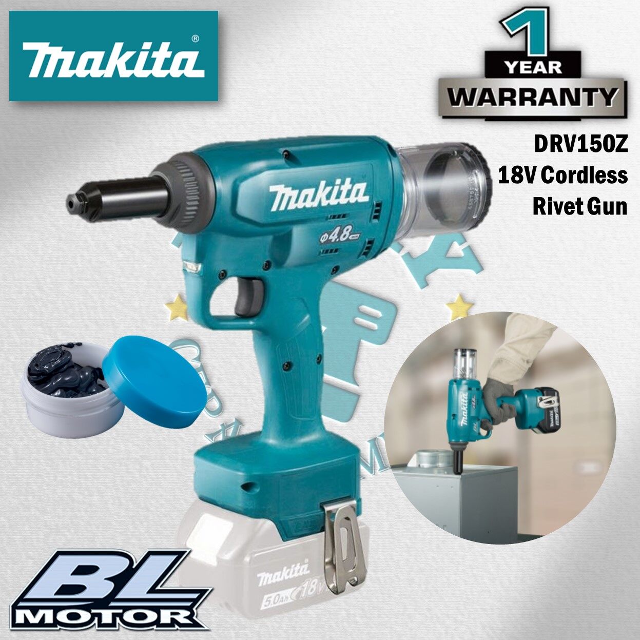 MAKITA DRV150Z 18V Cordless Rivet Gun | Lazada