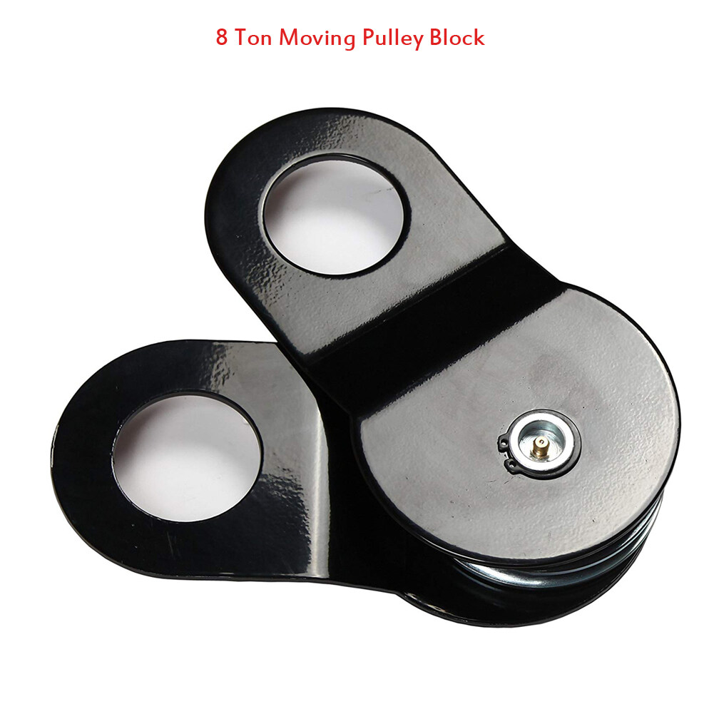 8T Winch Recovery Heavy Duty Snatch Block Pulley Double Winch 17000 ...
