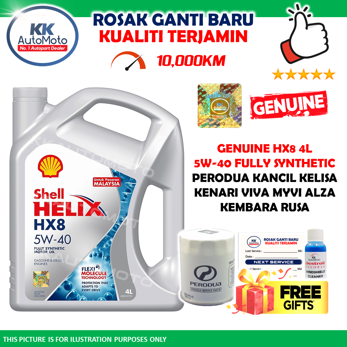 Genuine Shell Helix HX8 Fully Synthetic Minyak Hitam Engine Oil 5W-40 ...