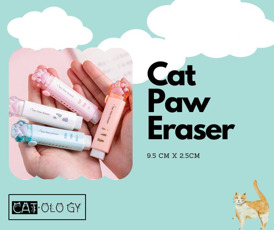 Cute Cat Paw Eraser Rubber Push and Pull School and Office Eraser ...
