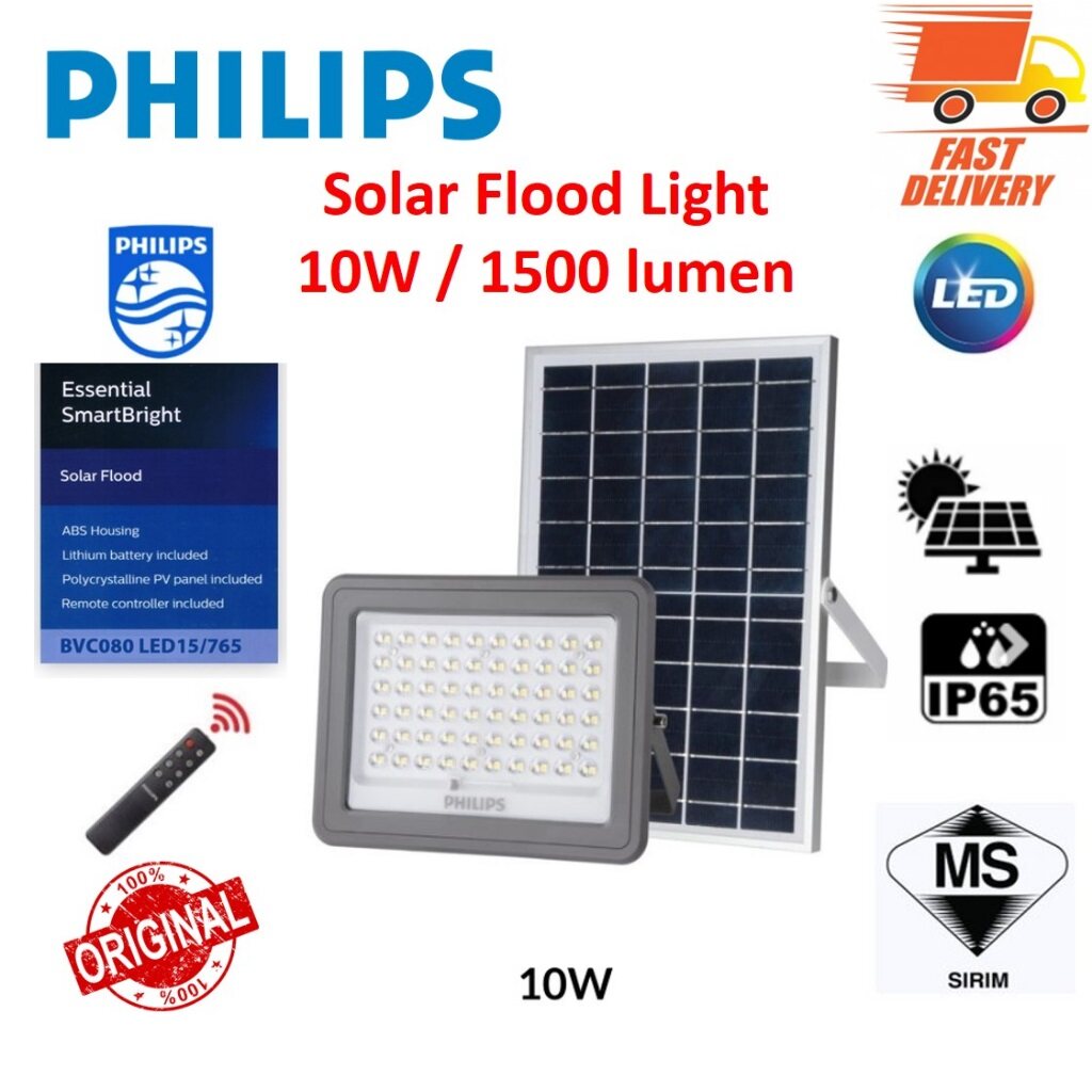 PHILIPS LED Solar Flood Light | IP65 Weatherproof Lampu Solar | Outdoor ...