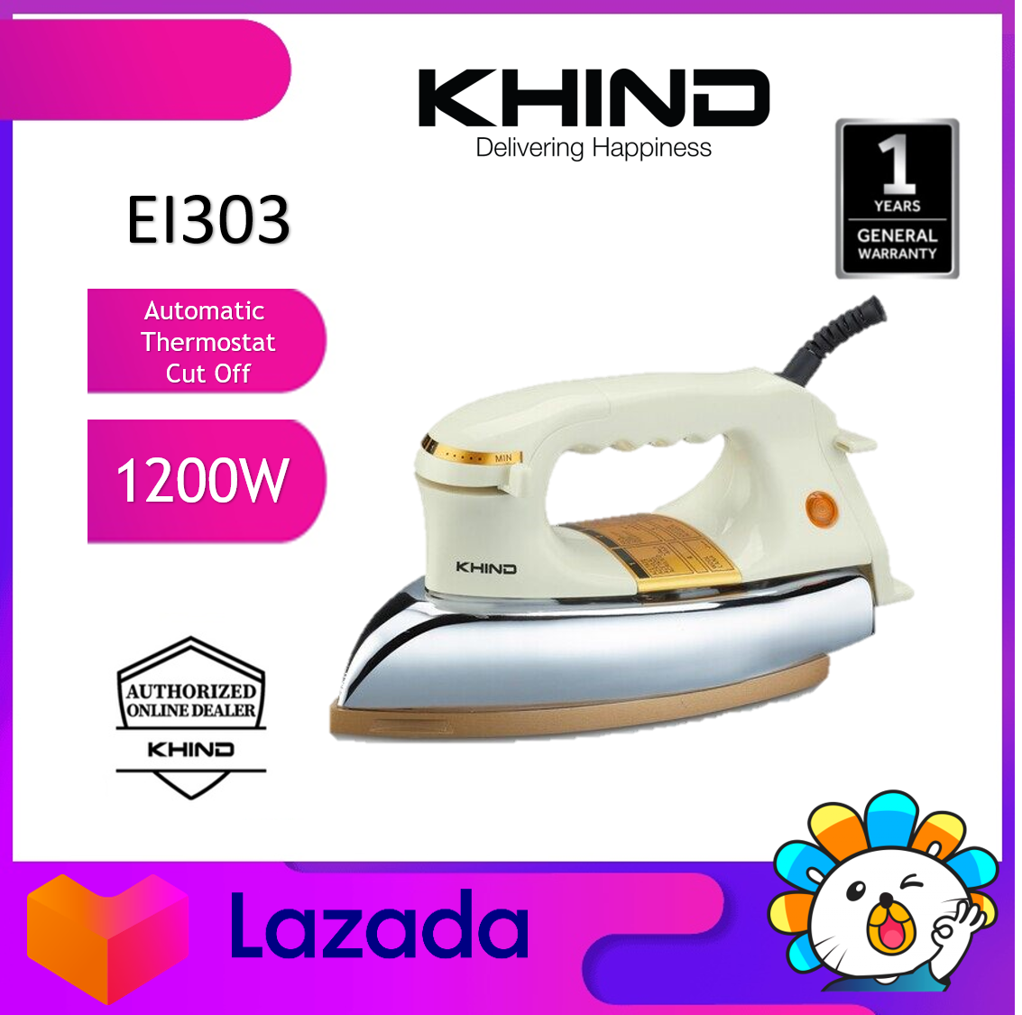 khind Electric Dry Iron El303 / Seterika 2kg | Lazada