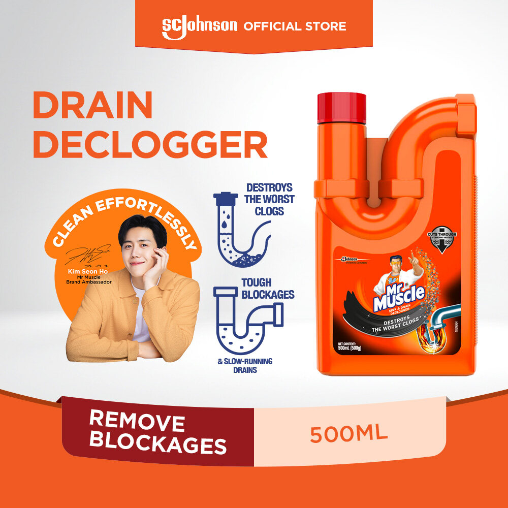 Mr Muscle Drain Declogger 500ml Liquid Drain Cleaner Safe Pipe Cleaner Gunge And Hair Remover Lazada Lazada