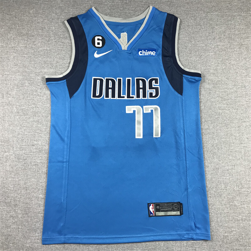2022-23 New NBA Dallas Mavericks #77 Luka Doncic Blue Basketball Jersey ...