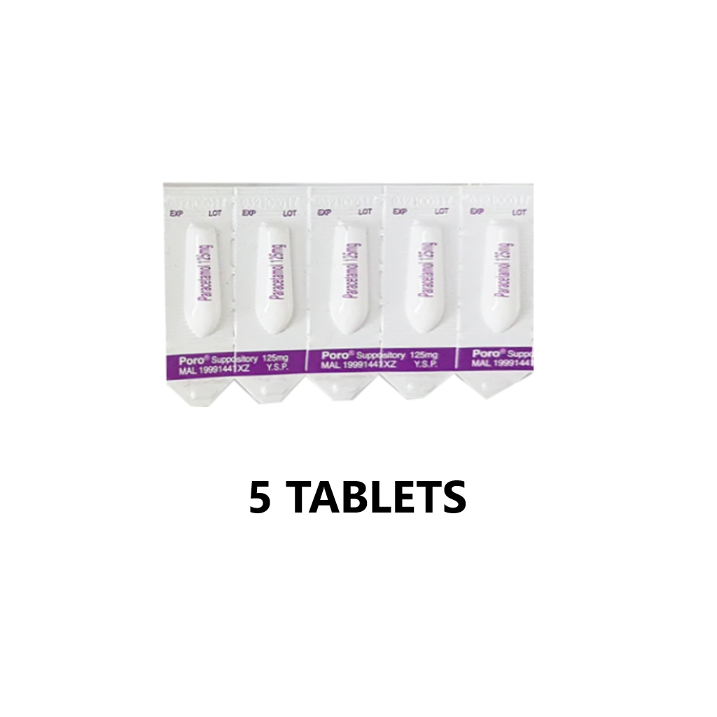 PARACETAMOL PORO SUPPOSITORY- 125mg / 250G ( 5 TABLETS ) | Lazada