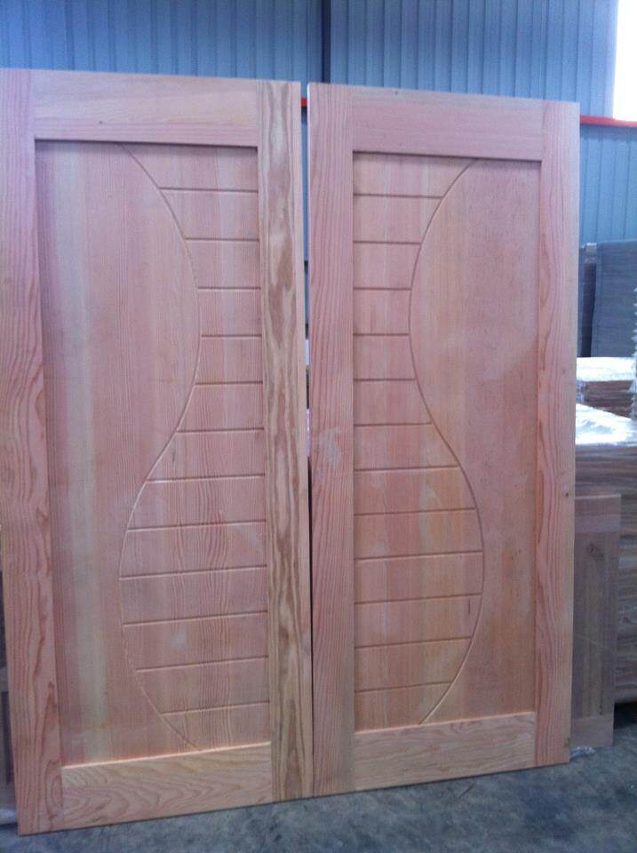 Pintu Kayu Depan Rumah (Full Solid Core) Wooden Door Design Line Double ...